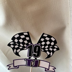 Racing Cake Topper Race Car Cake Topper Checkered Flag Cake - Etsy