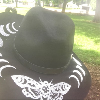 Floppy Fadora Moon Phases & Snakes Hats Witchy Spooky Hats - Etsy