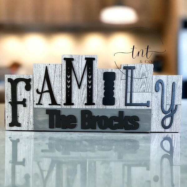 Family Word Block SVG | Home Decor Word Block SVG | SVG File | Laser ...