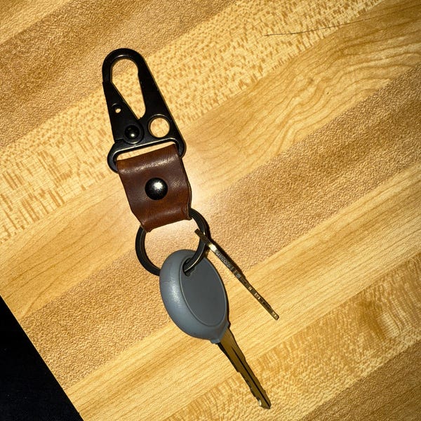 Leather Clip Keychain, Handmade Leather Keychain, EDC Keychain, Premium ...