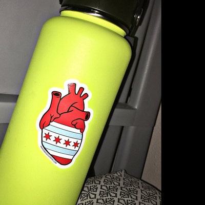 Chicago Flag Anatomical Heart Die Cut Sticker - Etsy