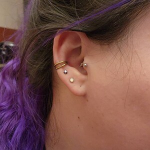 Double Smooth Split Conch Hoop, G23 Titanium, Double Conch Earring ...