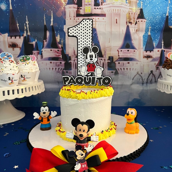Modern Mickey Mouse Cupcake Topper, Mickey Mouse Cupcake Topper, Mickey ...
