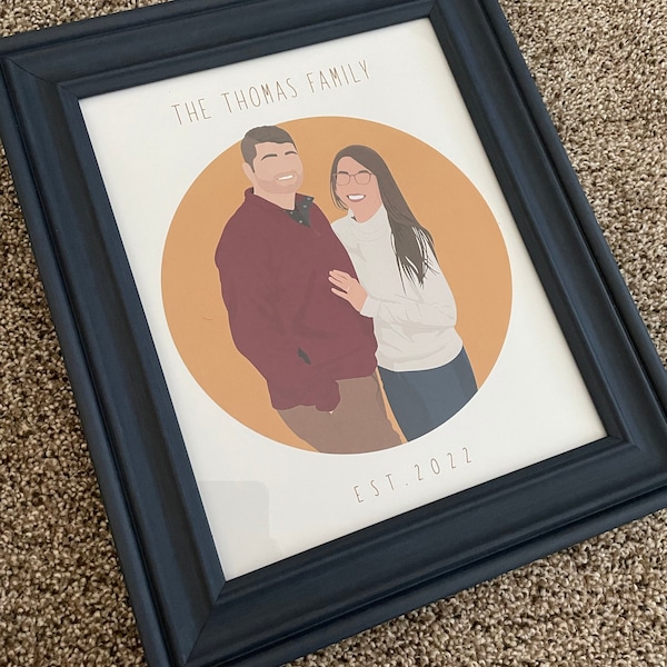 Custom Minimalist Family Portrait With Your Names! Faceless Digital ...