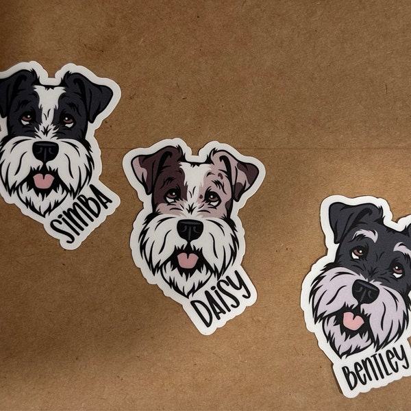 Custom Schnauzer Vinyl Stickers and Magnets |waterproof Vinyl Stickers ...