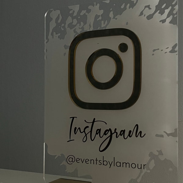 Custom Acrylic Instagram Sign for Business Reception - Social Media ...