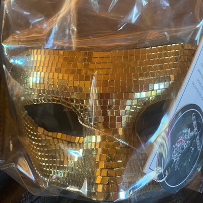 Silver Disco Ball Mirror Bunny Mask, Animal Face Mask With Mirror ...