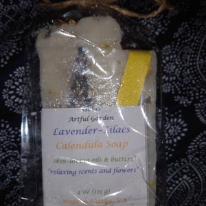 Lavender Lilac Calendula Soap types of Lavender Spikes May | Etsy