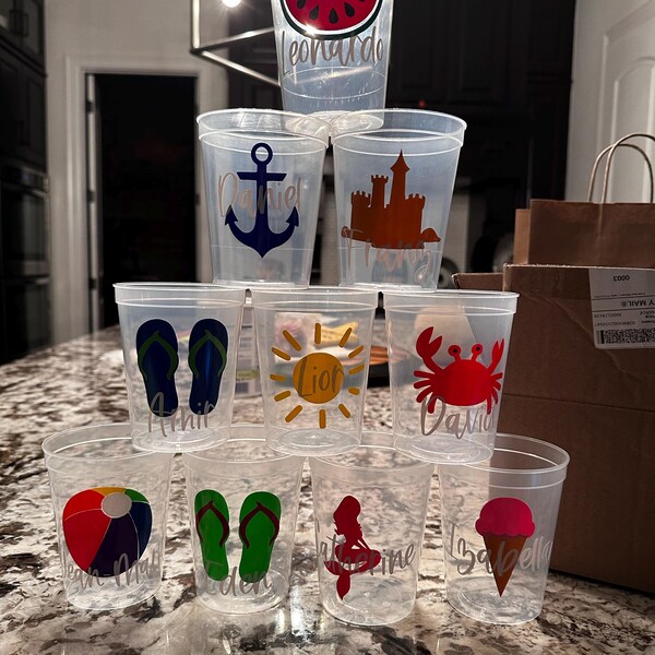Kids Party Cups, Birthday Pool Party Cups, Pool Party Favors Kids ...