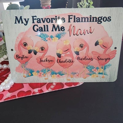 Crazy Flamingo Lady Sign, Flamingo Lover Gift, Pink Flamingo Metal Art ...