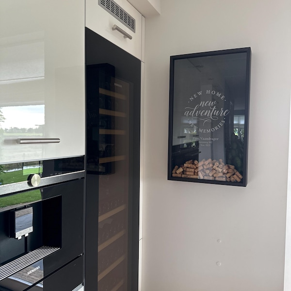 BLACK Wine Cork Holder, Wine Cork Art, Wine Cork Display Case, Shadow ...