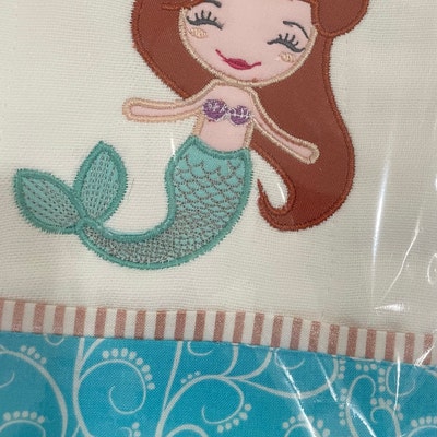 Mermaid Applique Machine Embroidery Design, Cute Mermaid Applique ...