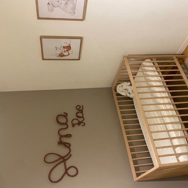Large Wall Name Sign for Nursery, Rope Name Personalized Wall Decor ...