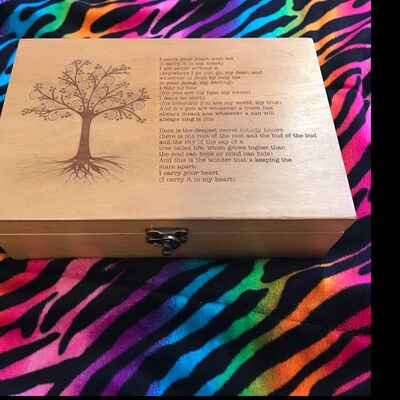 Custom Verse Wooden Box, Custom Poem, Cummings Poem, Memory Box, Custom ...
