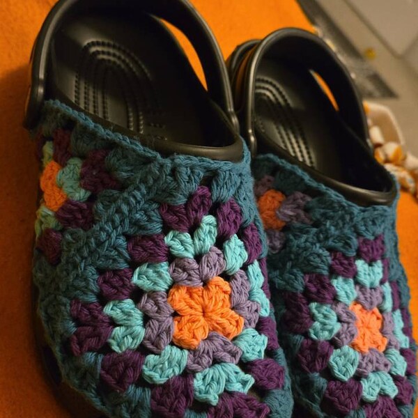 Crochet Granny Square Croc Cover, Shoe Pattern - Instant PDF Download ...