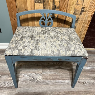 Modified Squares Light Blue, off White, Gray Woven Crypton Coated ...