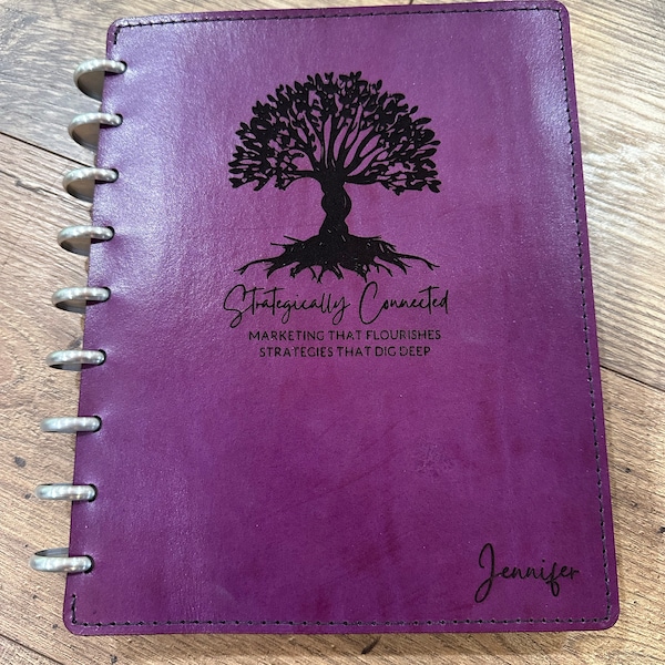 Leather Personalized Discbound Planner Cover - Etsy