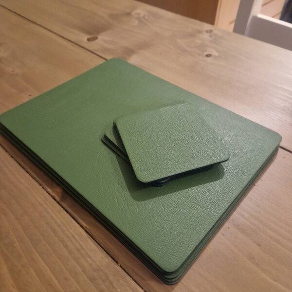 Large Leather Place Mats Sets of 4 Royal Blue Table Mats, 42cm X 26.5cm ...