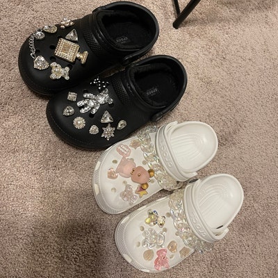 Pink Style Clog Charms Set of 14 With Chain, Cute Bear Charms for Shoe ...