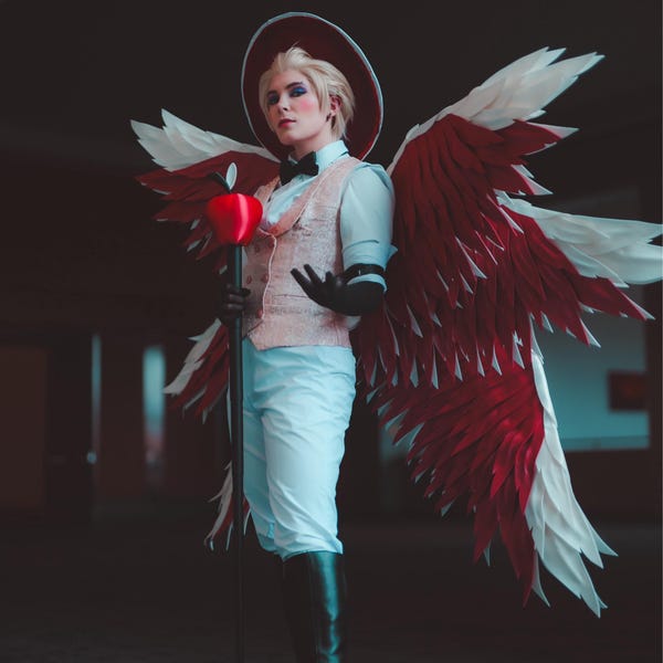 Husk Wings, Black, Red Angel Wings Costume, Hazbin Hotel, Cosplay - Etsy