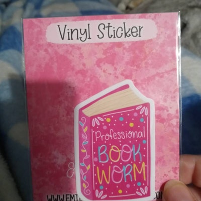 Professional Bookworm Vinyl Sticker Bookworm Decal Book - Etsy