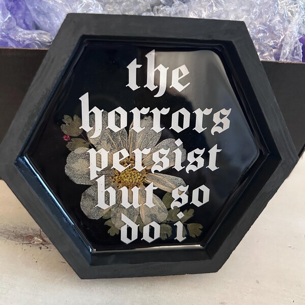 The Horrors Persist but so Do I Gothic Wall Decor Floral Wall Art ...
