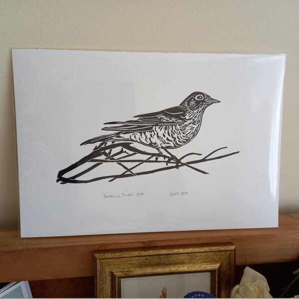 Jackdaw Linocut Original Print - Etsy