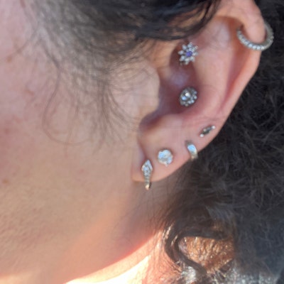 Double Stacked Tiny Pyramid 316L Stainless Steel Conch Clicker - Etsy