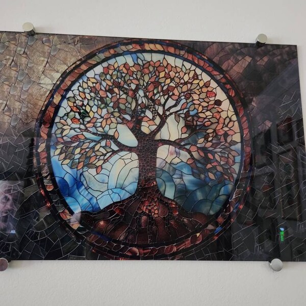 Tempered Glass Backsplash-life of Tree Backsplash Tiles-metal ...