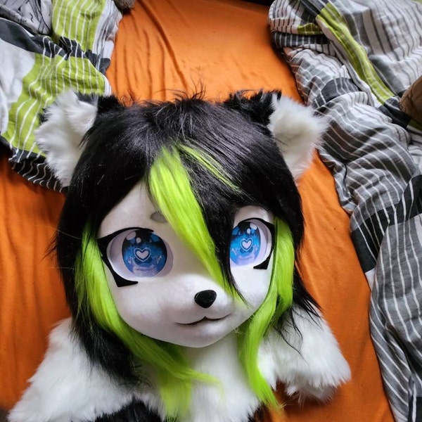 Kig Fursuit Head Cat Furry Head With Lolita Clips, Kig Kemono Fursuit ...