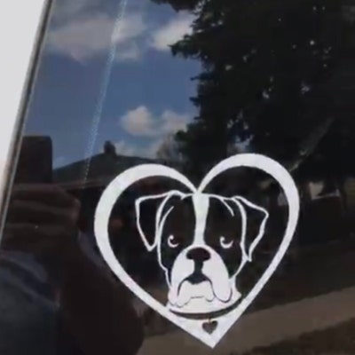 Boxer Love Heart DC641HRT High Quality Adhesive Vinyl Dog - Etsy