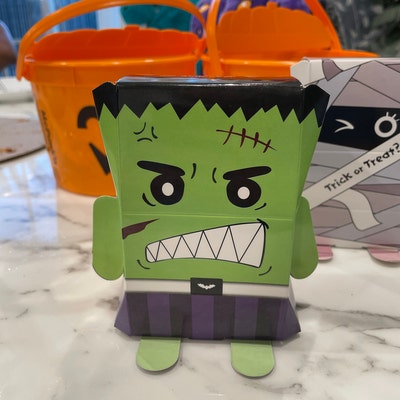 Halloween Treat Box/halloween Candy Boxes/frankenstein Trick - Etsy