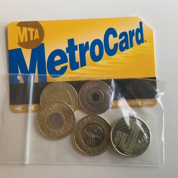 Complete Set of 6 NYC Subway Tokens NYCTA MTA New York City Transit ...