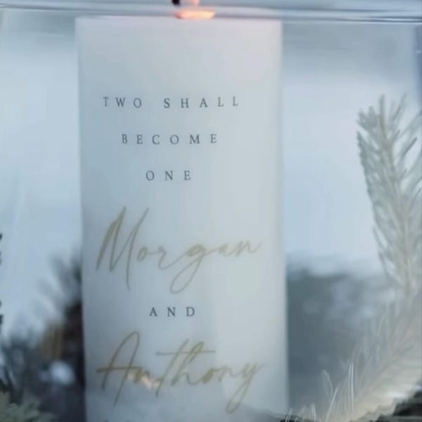 Simple Elegant Classic Unity Candle Scriptweddings Personalize Custom ...