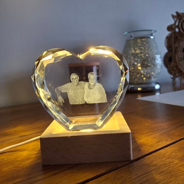 3D Crystal Photo Portrait Personalized With Your Photo, Personalized 3D ...