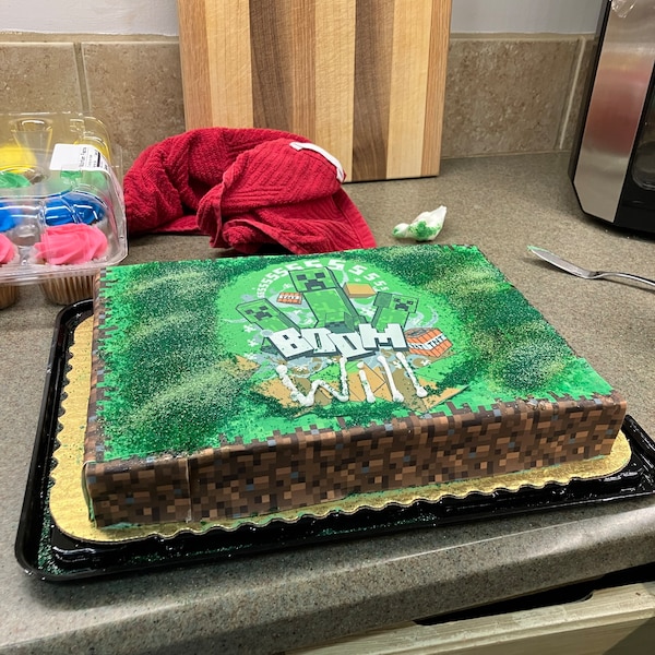 Video Game Pixels Edible Cake Wrap or Gamer Birthday Cake Topper - Etsy