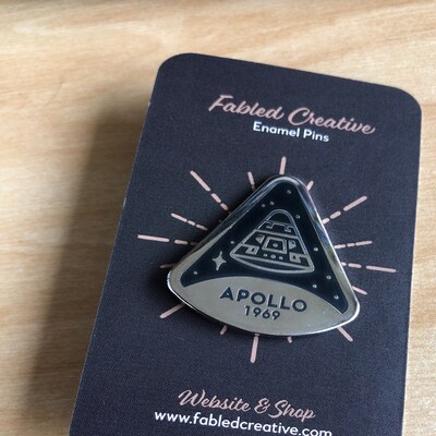NASA Apollo 11 Command Module Enamel Pin Space Program Art Cosmic ...