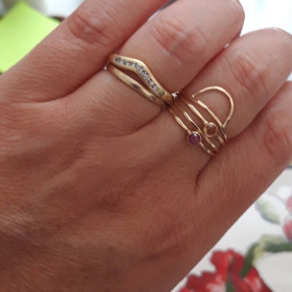 Arc Ring | Half Circle Ring | Gold Filled Ring | Dainty Ring | Stacking ...