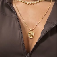 Sun and Moon Vintage Style Celestial Yin Yang Celestial Zodiac Mystic Charm Dainty 18k Gold ...