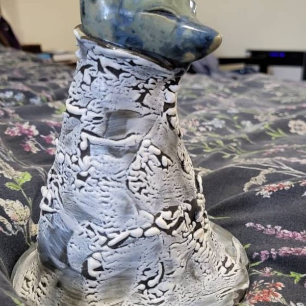 Raku Ceramic Praying Kitsune Fox Statue: Japanese Shinto Inari ...