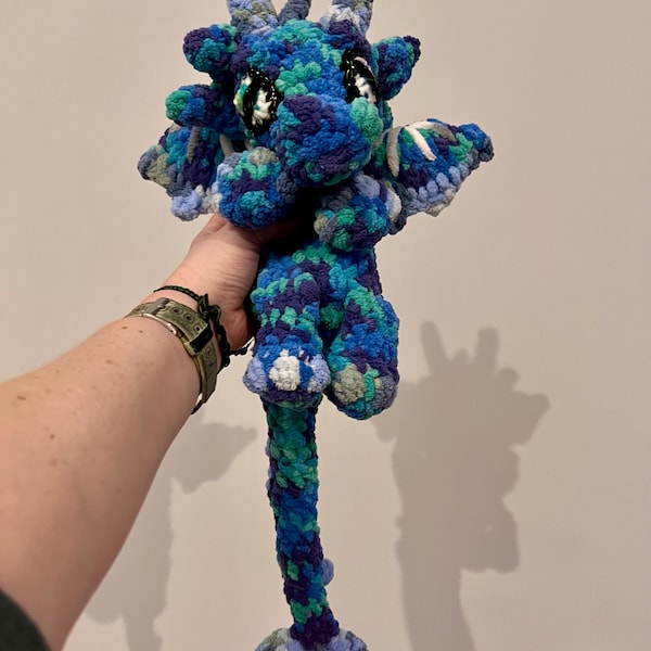 Neptune the Dragon Snuggler | PDF Crochet Amigurumi Pattern | Low Sew ...
