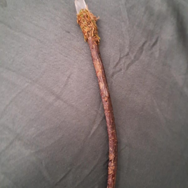 Handmade Crystal Wands: Apple Wood and Smoky or Clear Quartz ...