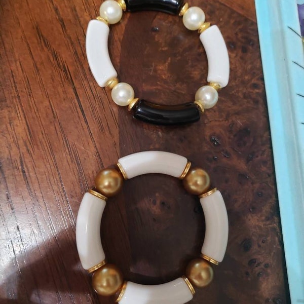 Summer Acrylic Stackable Bracelets Pool Swim Vacation Jewelry Tube ...