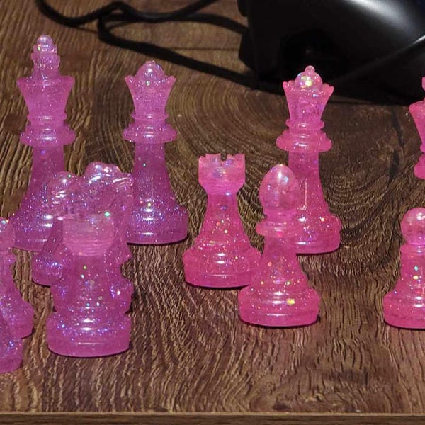 Custom Resin Chess Set~ Real Flower Chess Board Set ~ Real Flower Chess ...