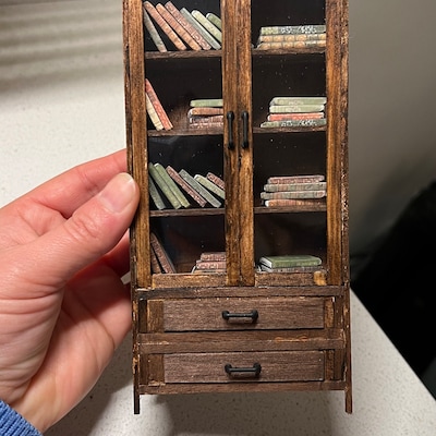 Miniature Bookshelf Miniature Book Dollhouse Miniature - Etsy