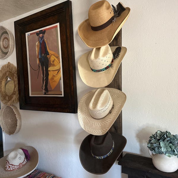 Cowboy Hat Rack, Wall Mounted Display for Cowboy Hats. Great Christmas ...