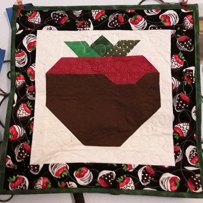 Original Chocolate Covered Strawberry Quilt Block PDF Instant Download ...