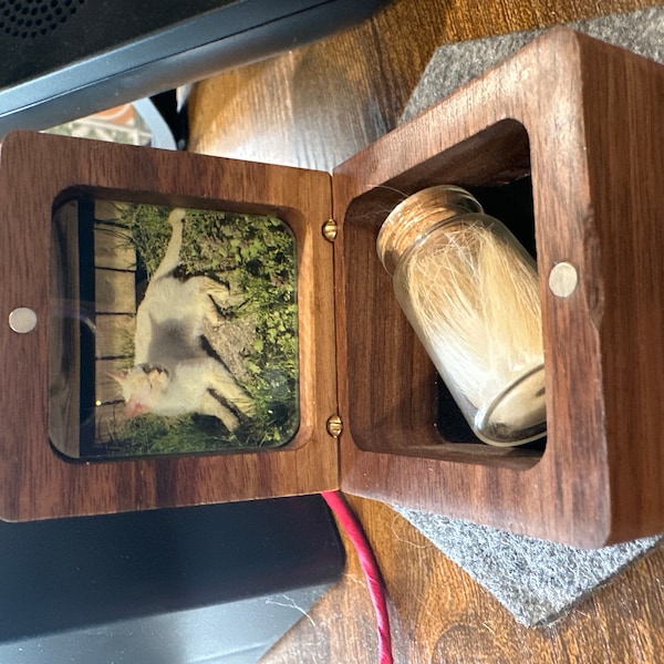 Custom Wooden Pet Fur Keepsake Box: Engraved Pet Memorial Gift - Etsy