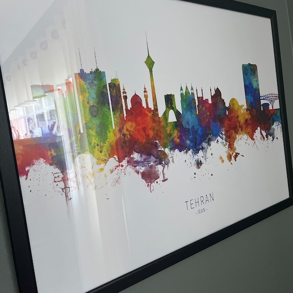 Tehran Skyline, Iran - Cityscape Painting Art Print Poster CX (6525) - Etsy