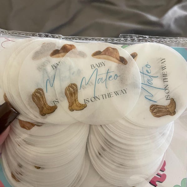 50 Personalized Edible Drink Toppers Quinceañera XV Design Custom Wafer ...